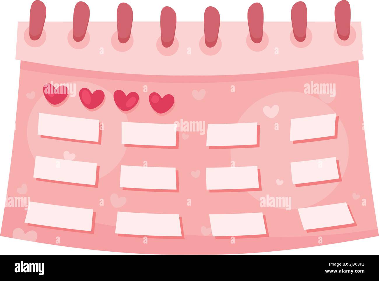 pink calendar with hearts icon Stock Vector Image & Art - Alamy