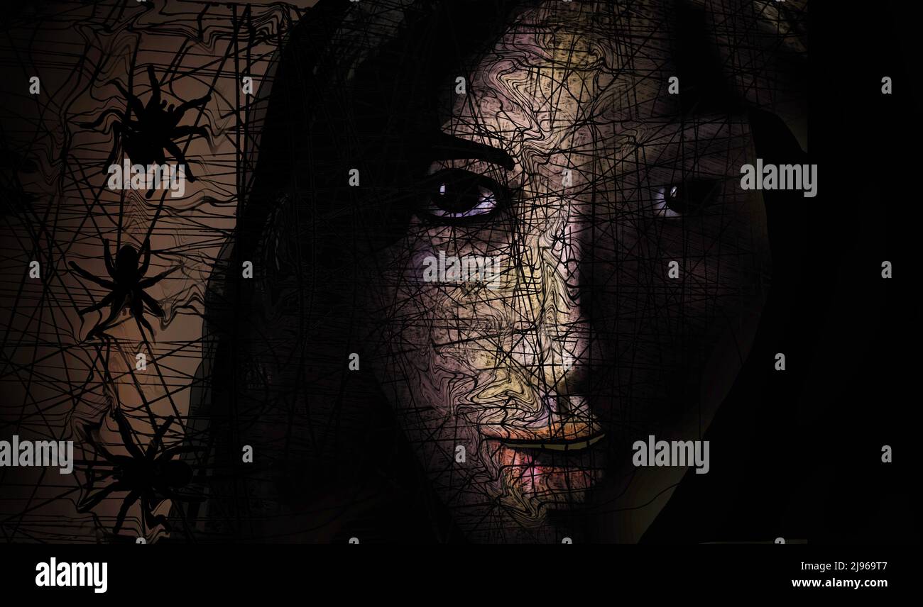 Closeup spiders face hi-res stock photography and images - Alamy