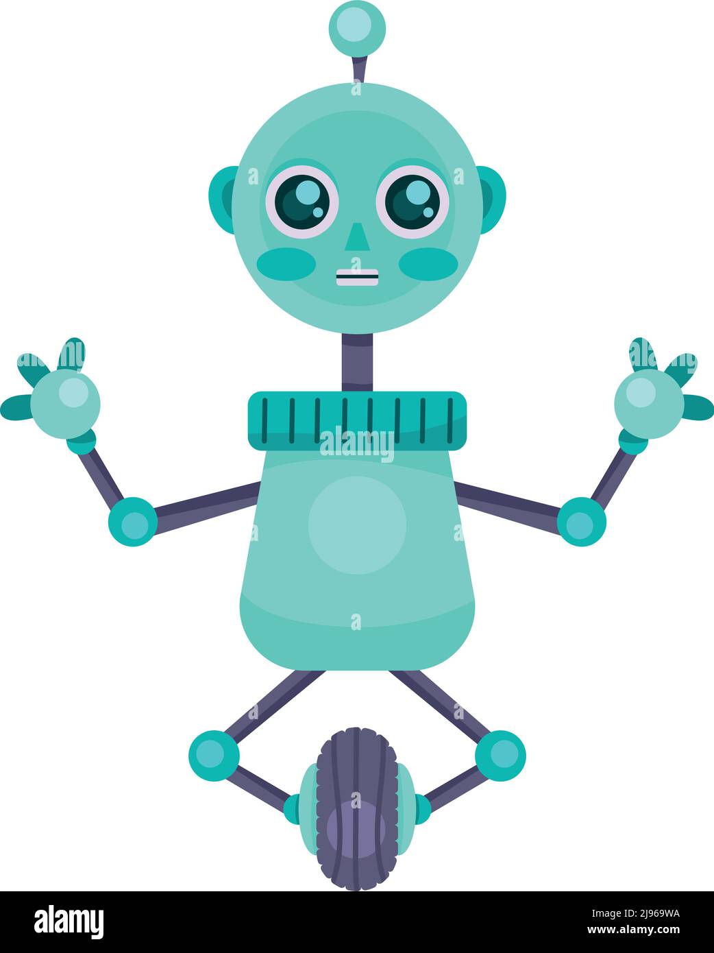 robot with wheel future icon Stock Vector Image & Art - Alamy