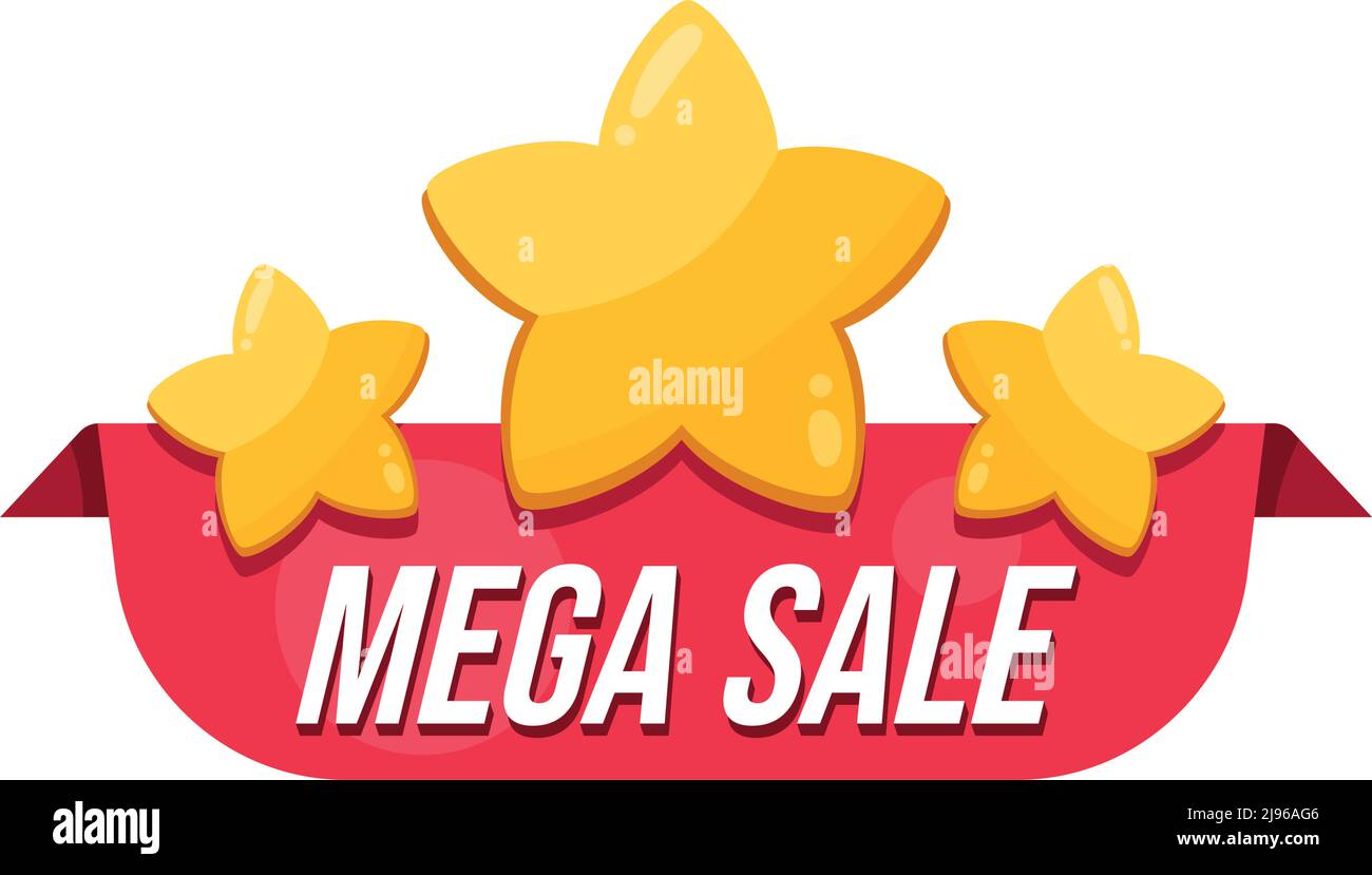 mega sale tag with stars Stock Vector Image & Art - Alamy