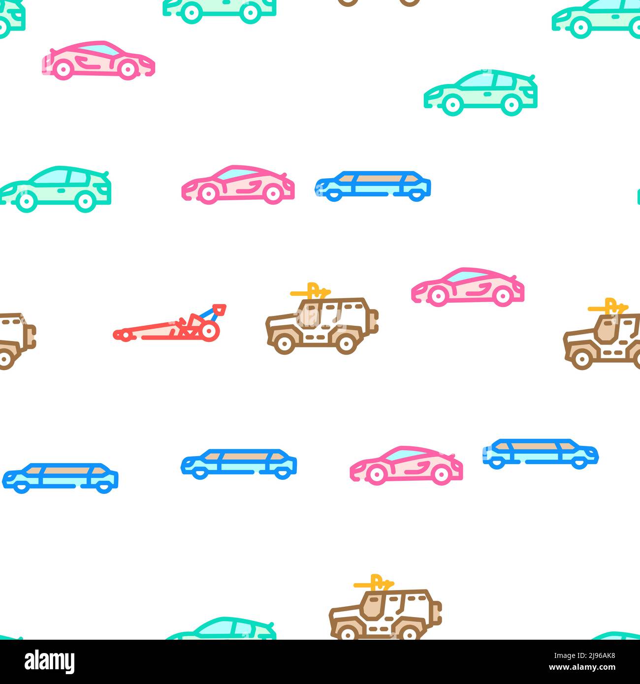 Car Transport Different Body Type Icons Set Vector Stock Vector Image ...