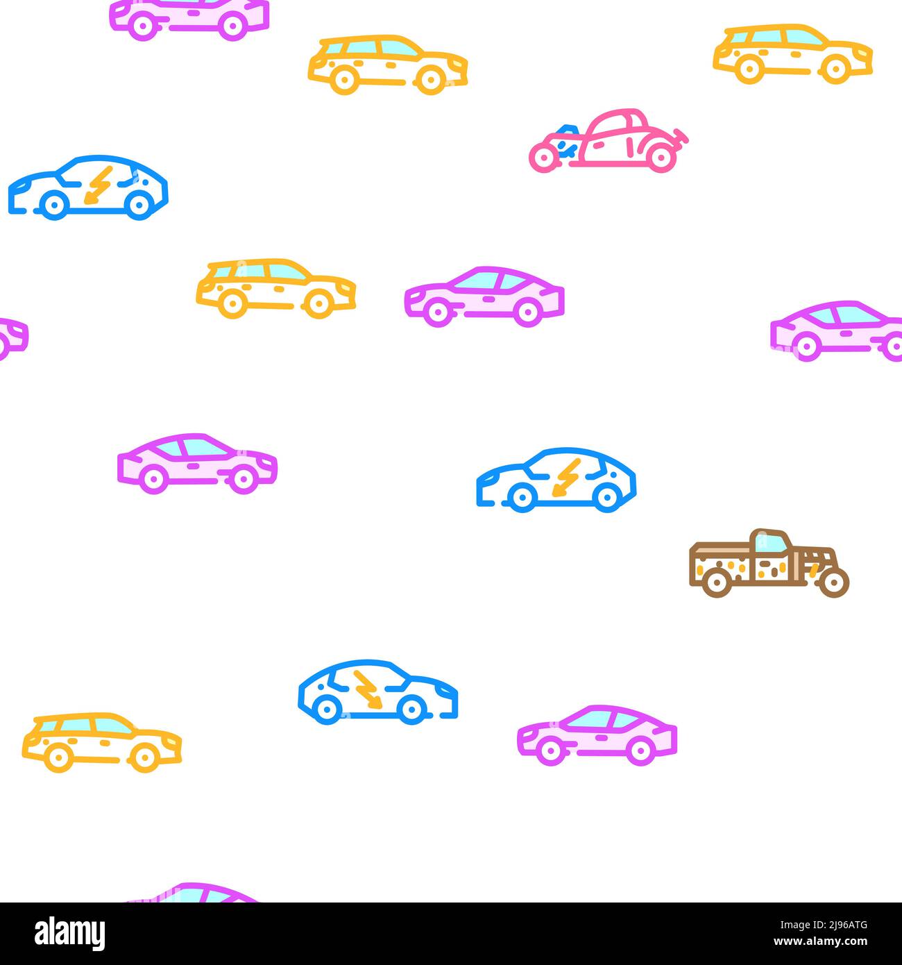 Car Transport Different Body Type Icons Set Vector Stock Vector Image ...