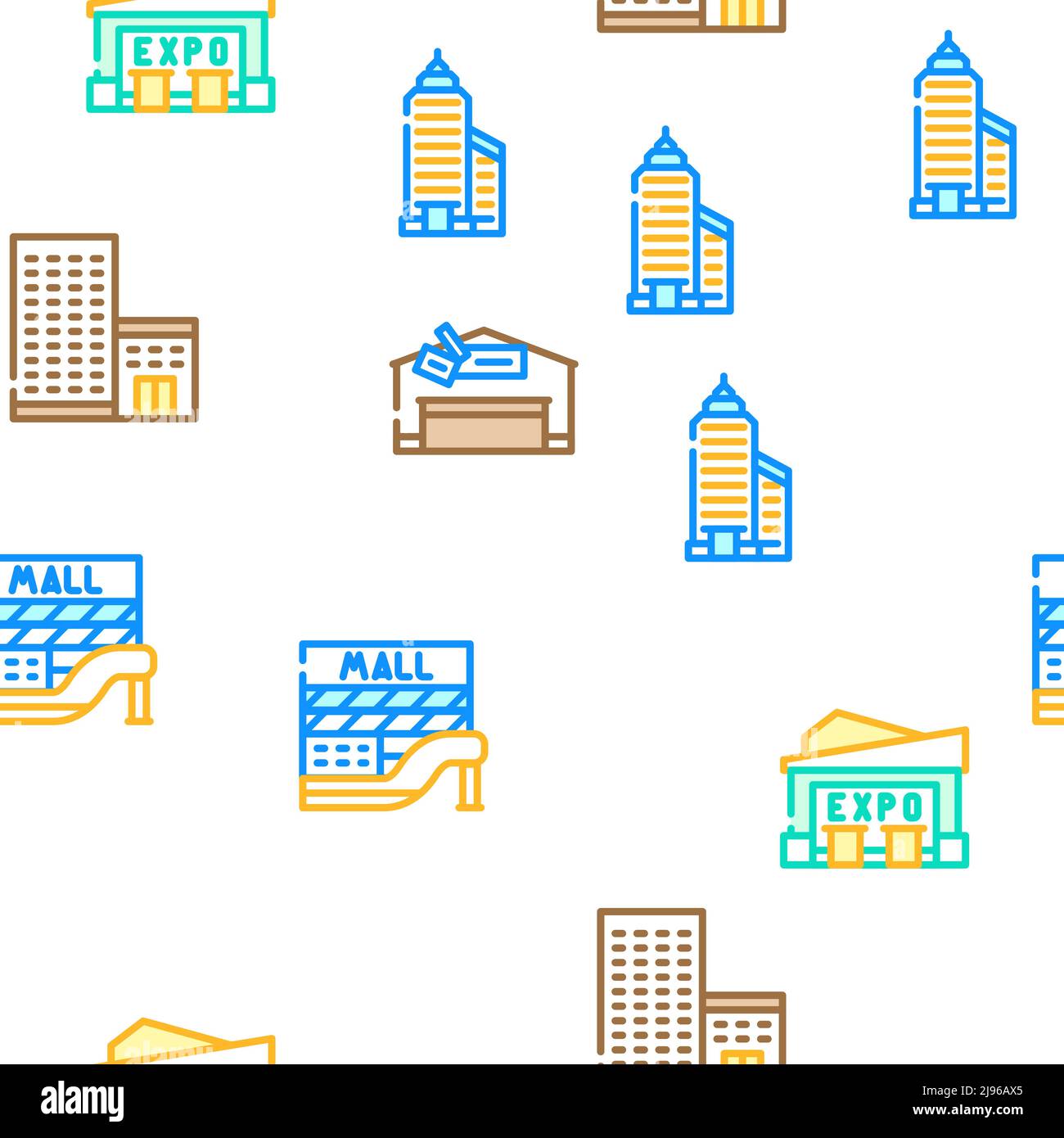 Building Construction Exterior Icons Set Vector Stock Vector Image ...