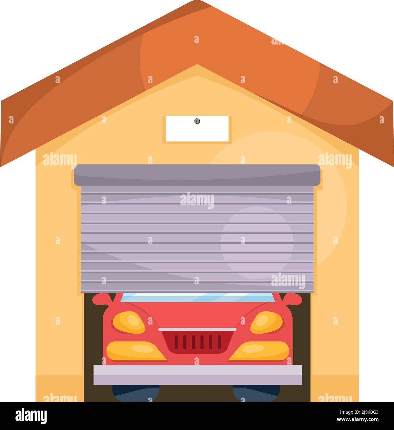 red car in garage icon Stock Vector Image & Art - Alamy