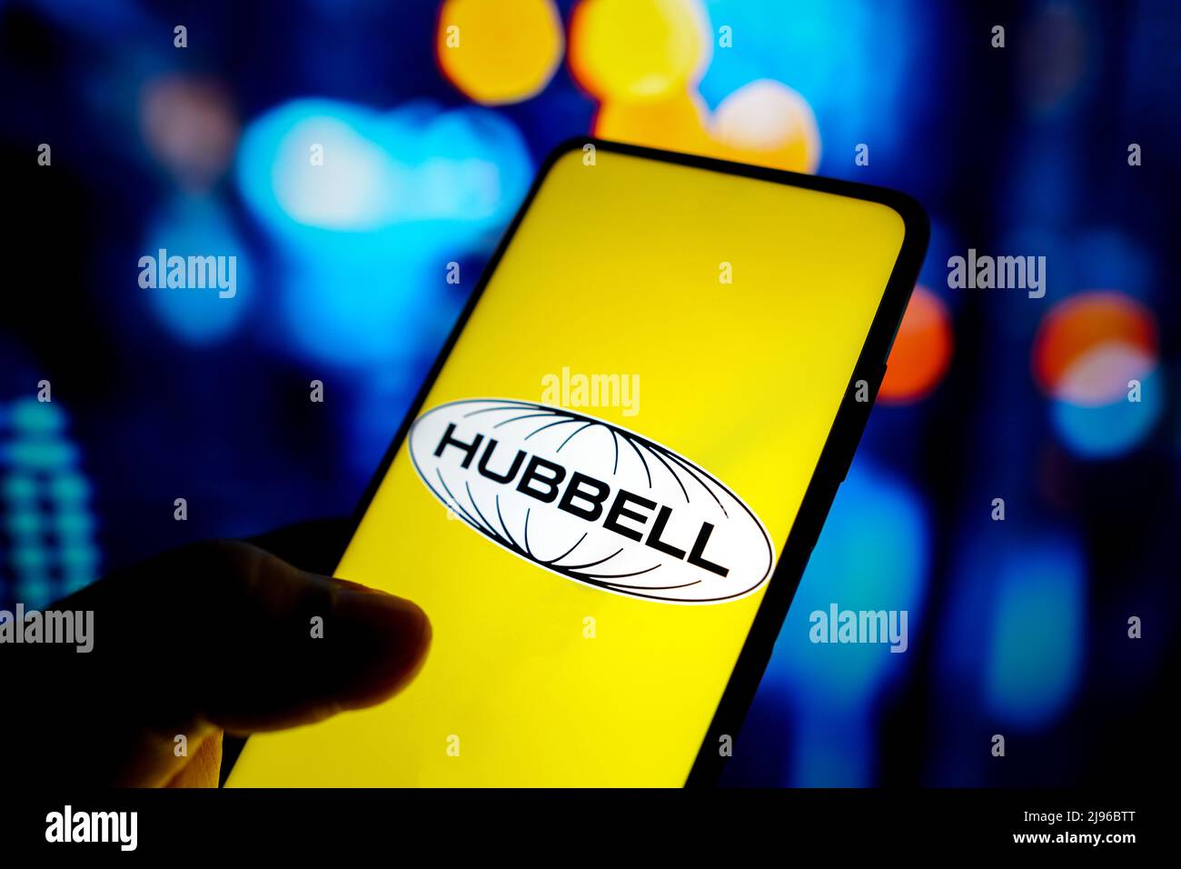 In this photo illustration, the Hubbell Incorporated logo seen ...