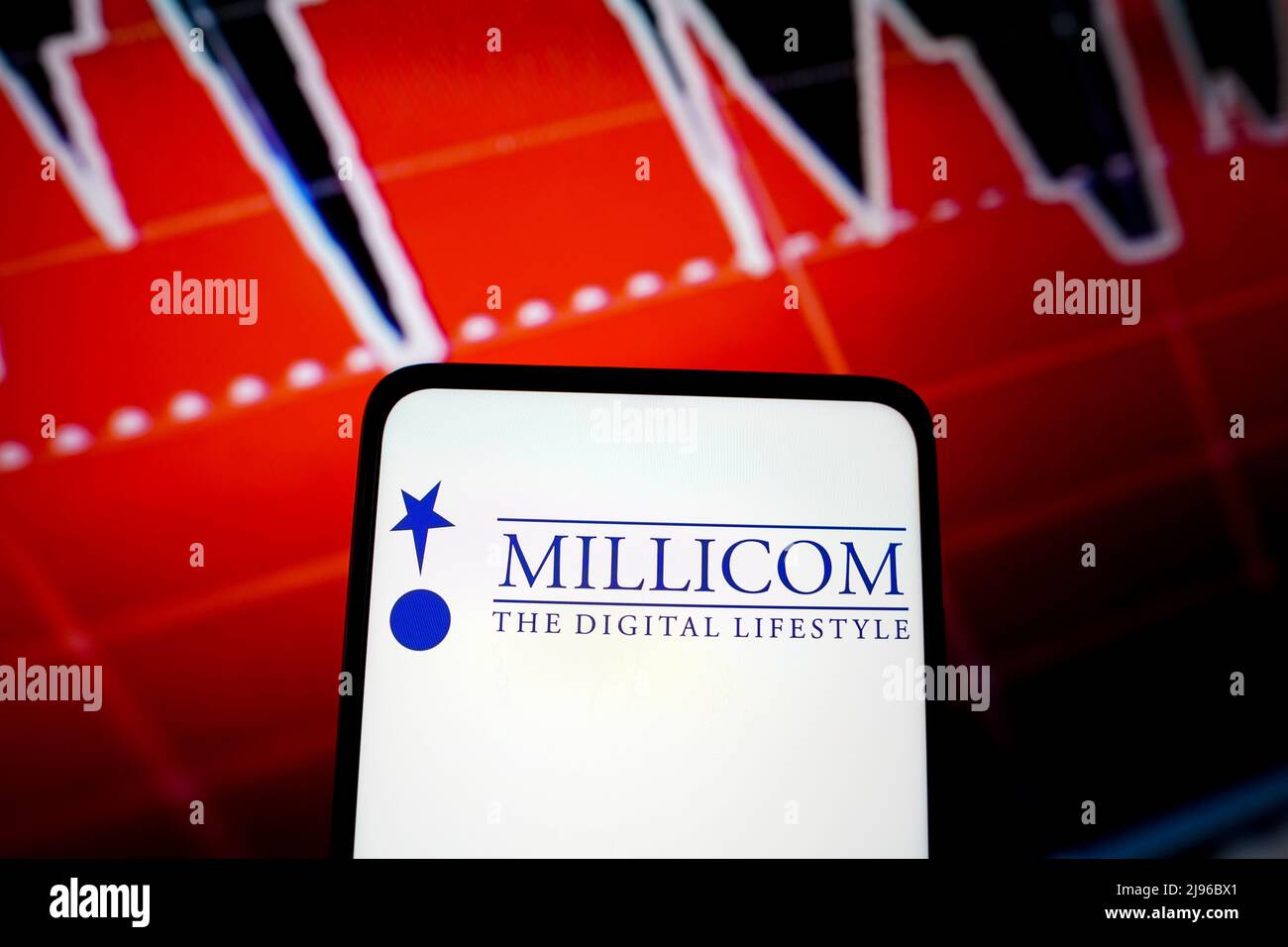 In this photo illustration, the Millicom International Cellular logo ...
