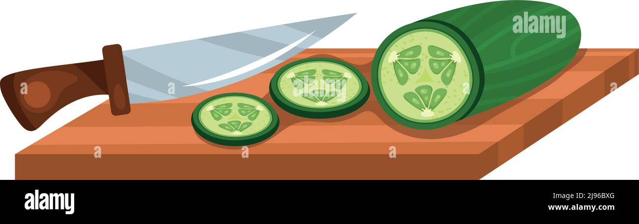 Cutting cucumbers Stock Vector Images - Alamy