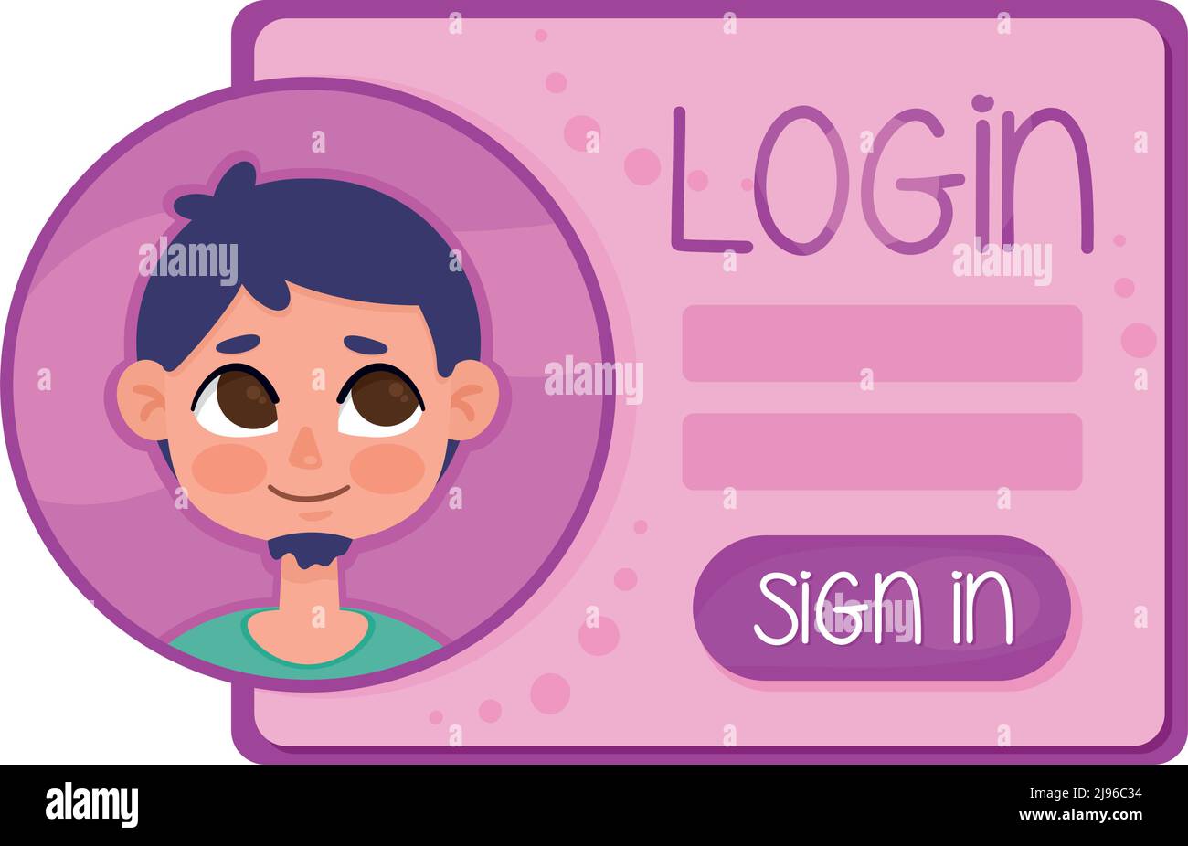 login template with boy icon Stock Vector Image & Art - Alamy