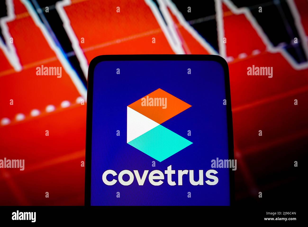 In this photo illustration, the Covetrus, Inc. logo seen displayed on a smartphone screen ...