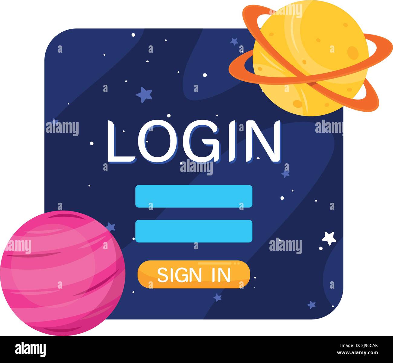 login template with planets icon Stock Vector Image & Art - Alamy