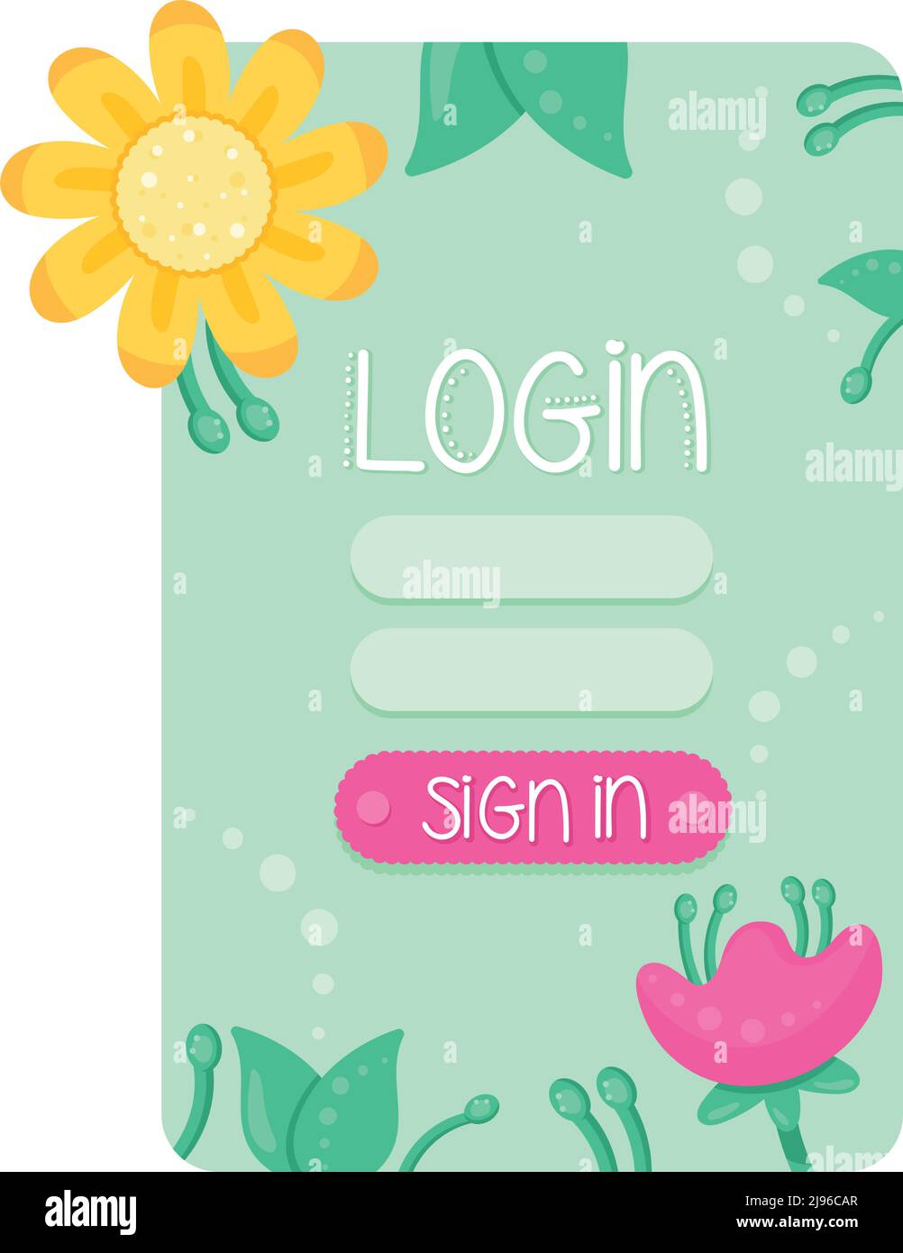 login template with flowers icon Stock Vector Image & Art - Alamy