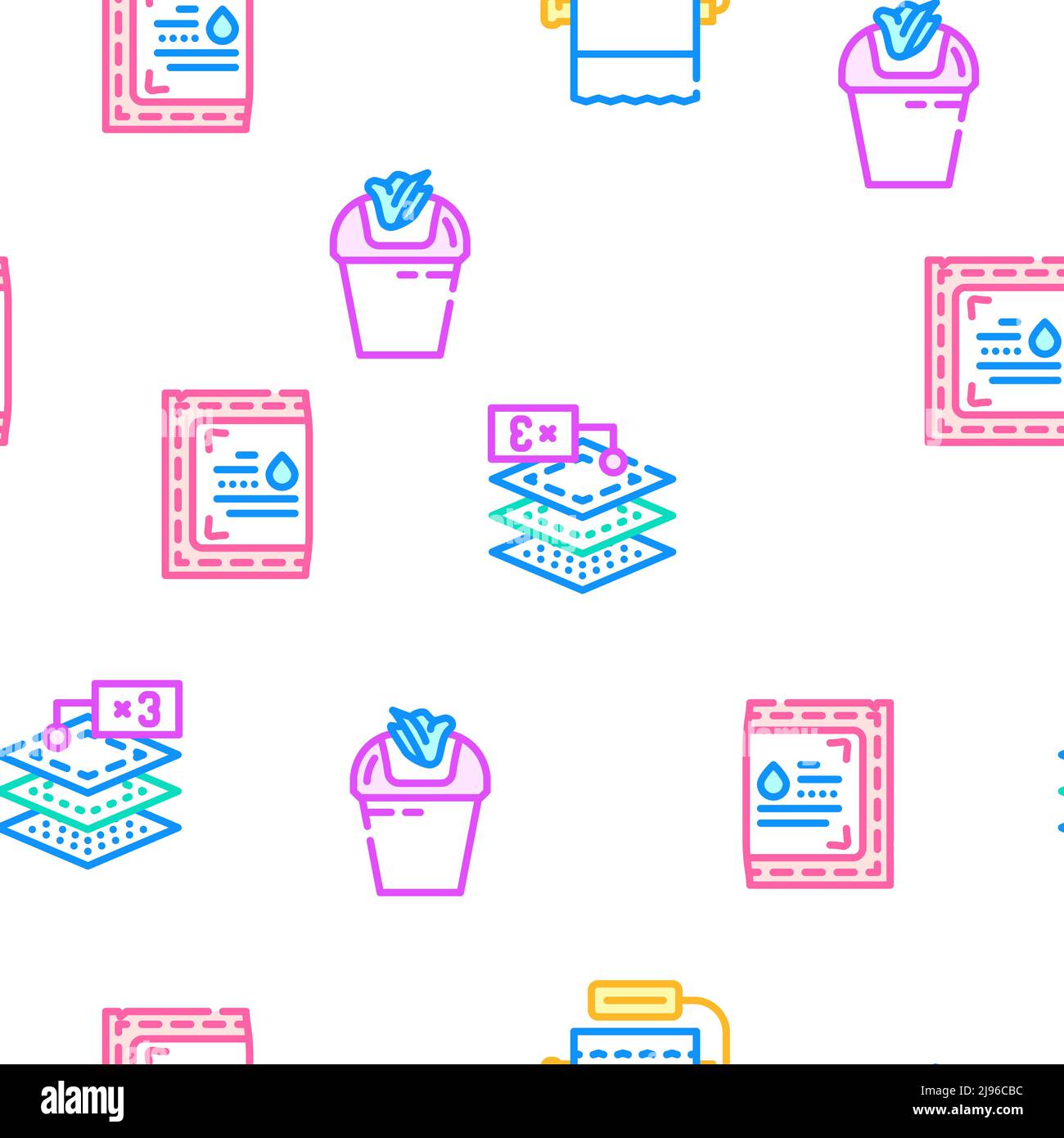 Paper towel kitchen roll tissue icons set vector clean toilet hi-res ...