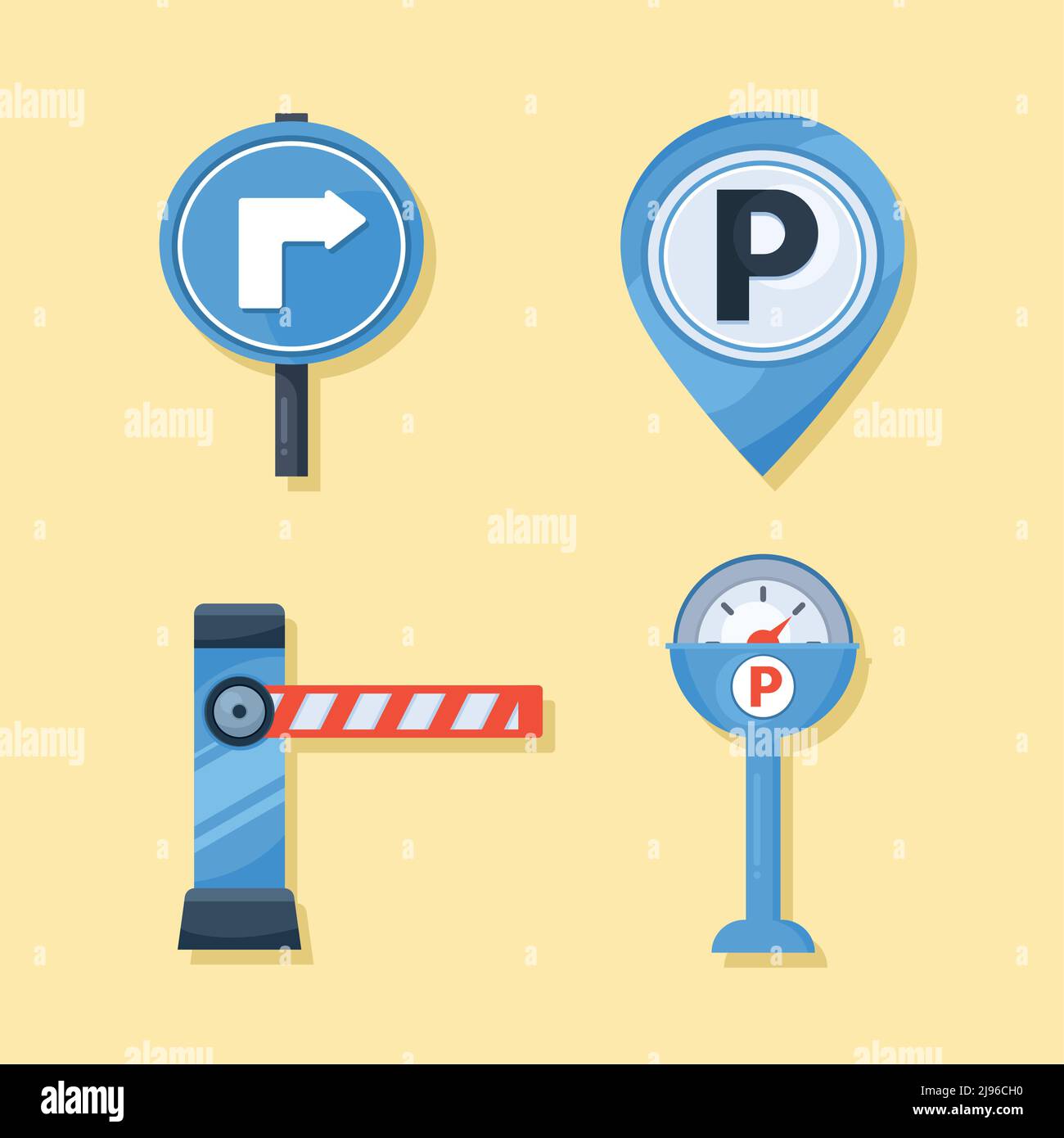 four parking signals set icons Stock Vector Image & Art - Alamy