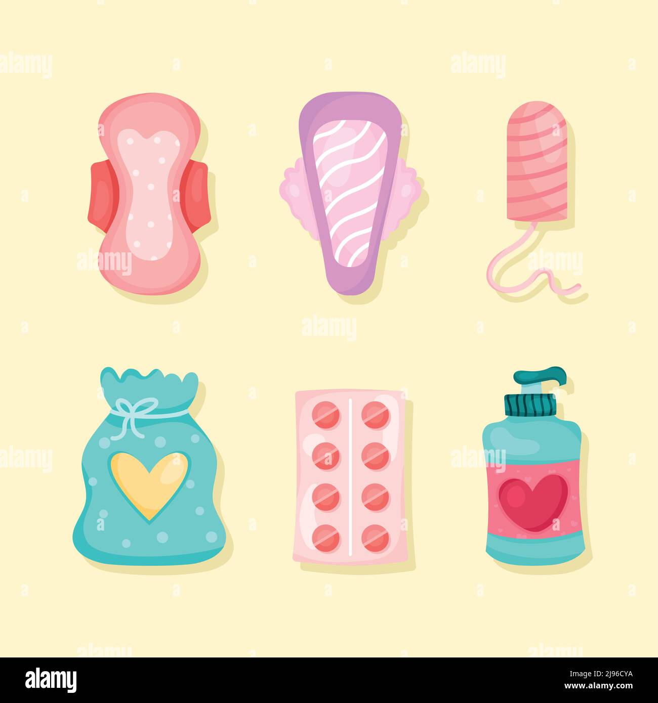 six menstruation cycle set icons Stock Vector Image & Art - Alamy