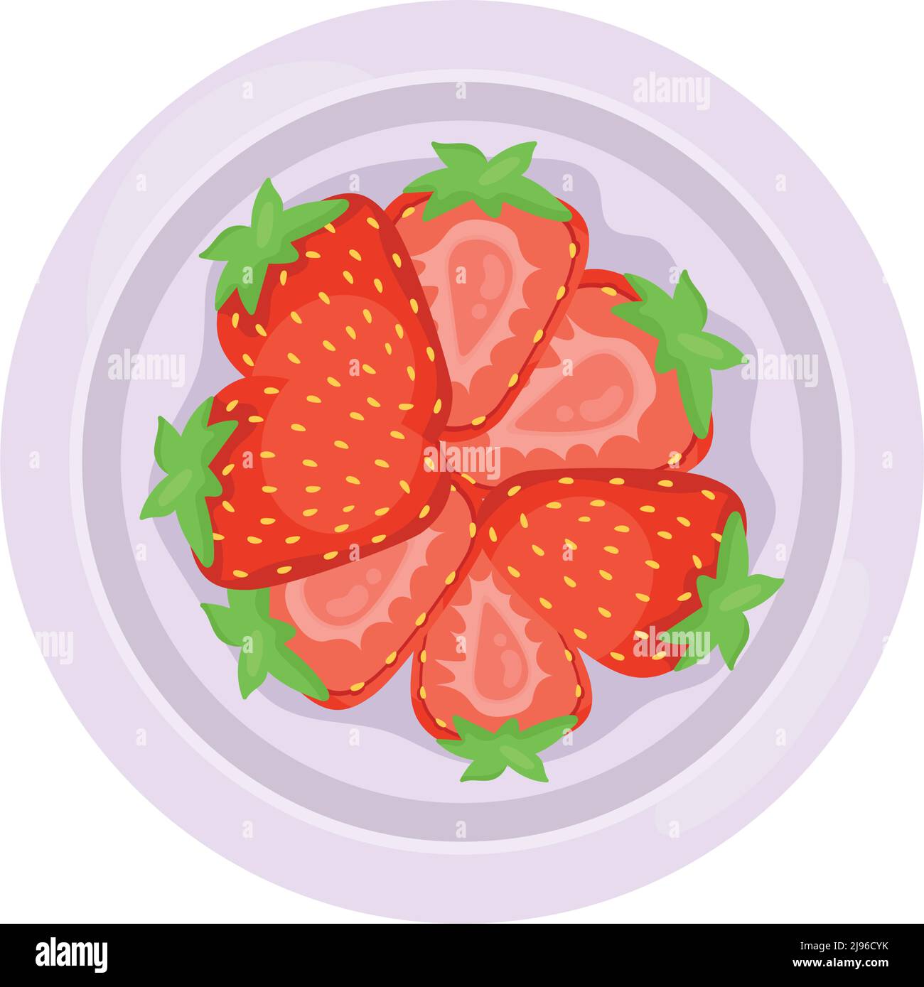 Strawberries dish vector illustration Cut Out Stock Images & Pictures ...