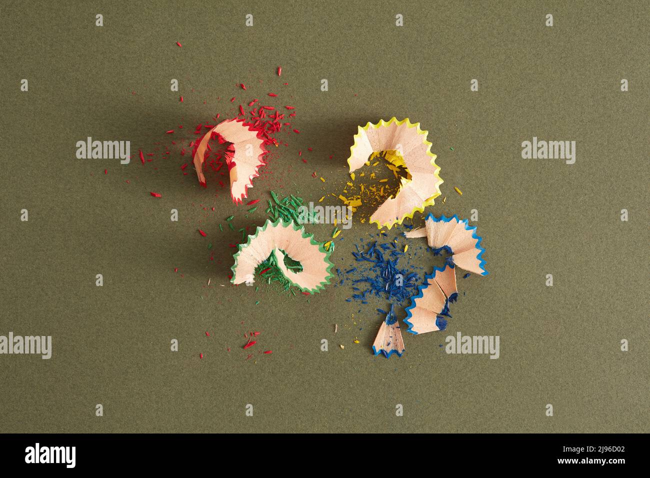 Multicolored Rainbow Pencil Crayon Shaving Piles Stock Photo - Alamy