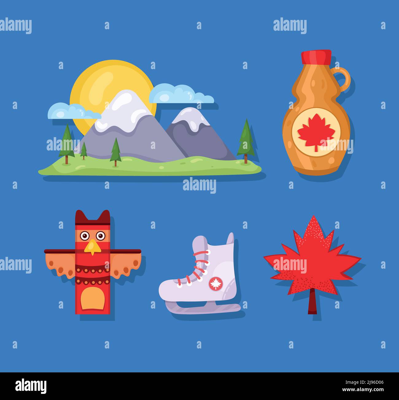 five canadian culture set icons Stock Vector Image & Art - Alamy