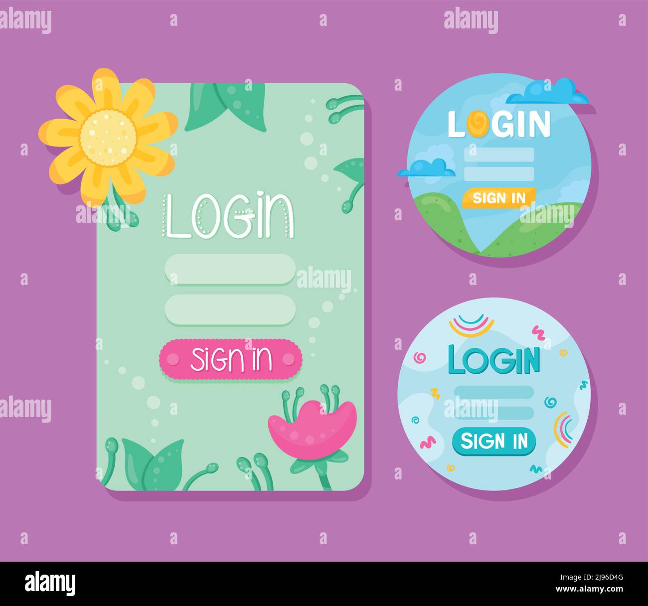 three login access templates styles Stock Vector Image & Art - Alamy