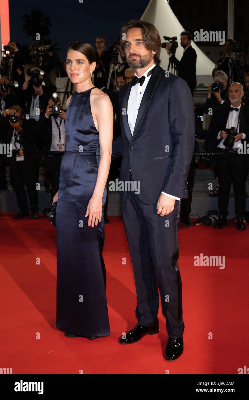Cannes, France. 21st May, 2022. Dimitri Rassam and Charlotte Casiraghi ...