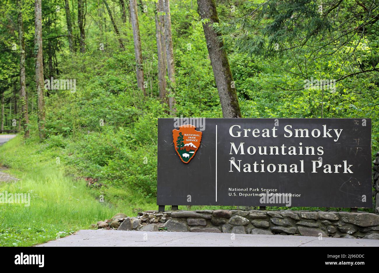 Great Smoky Mountains NP board, Tennessee Stock Photo - Alamy