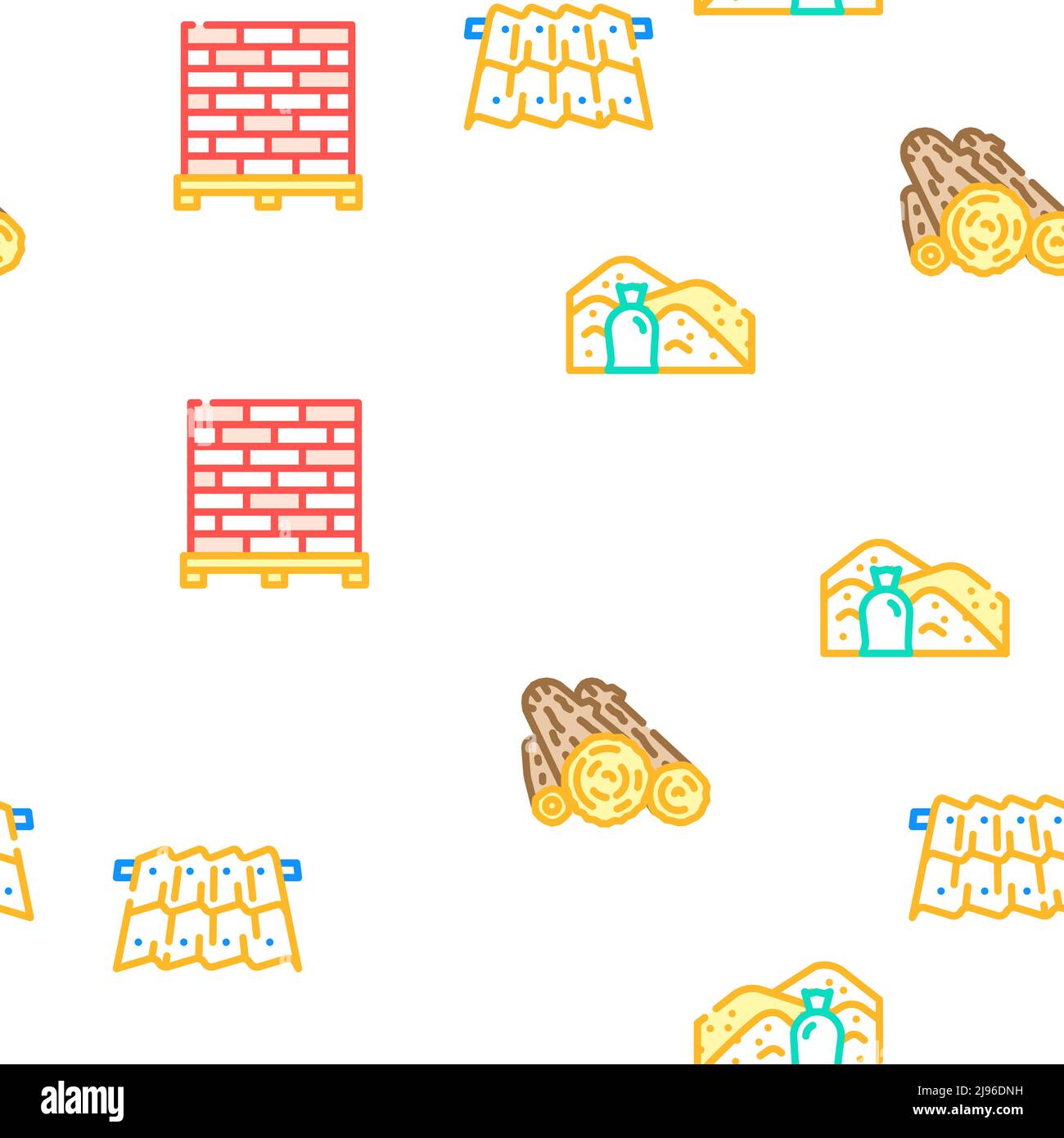 Building Materials And Supplies Icons Set Vector Stock Vector Image ...