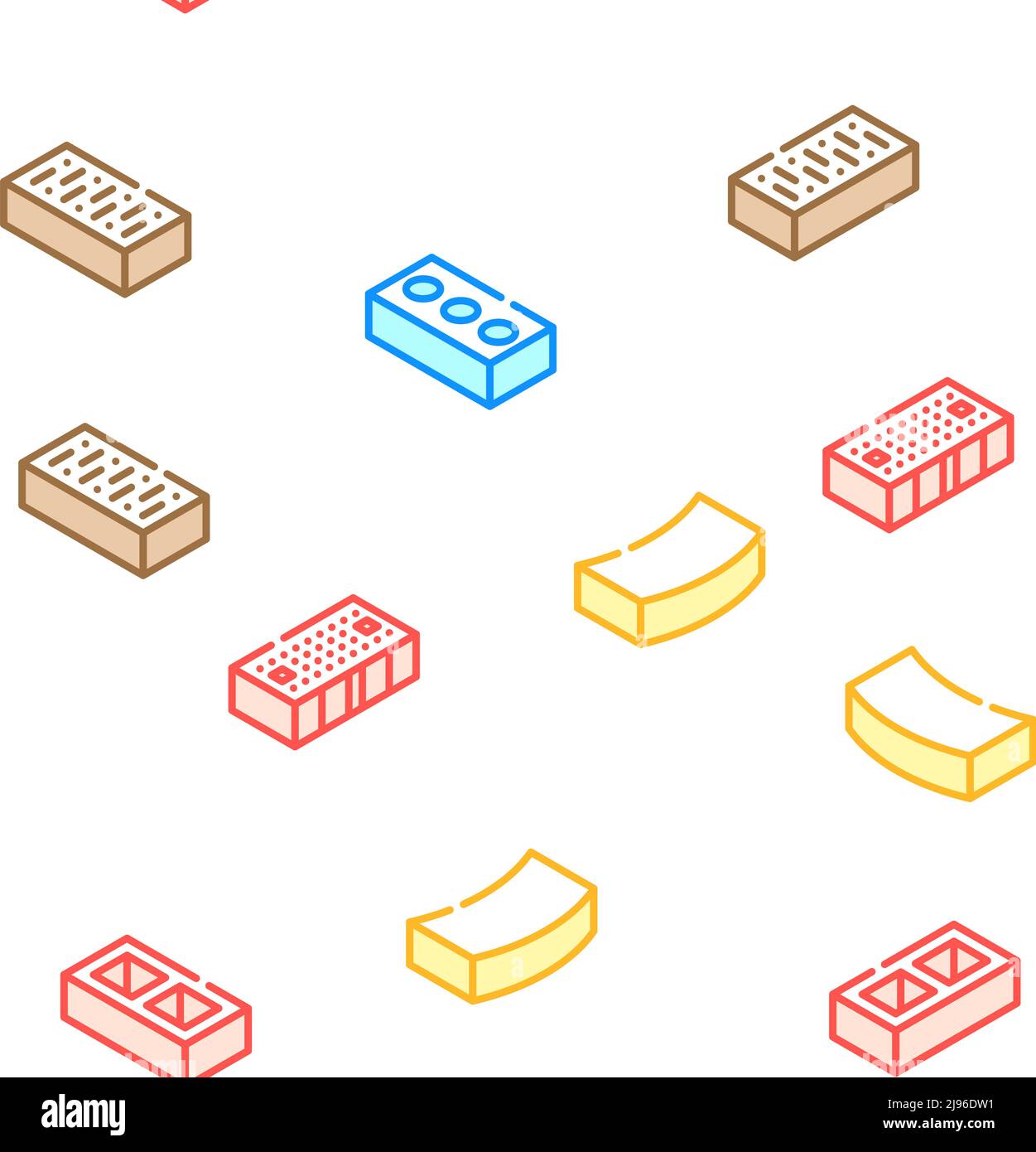 Brick For Building Construction Icons Set Vector Stock Vector Image ...