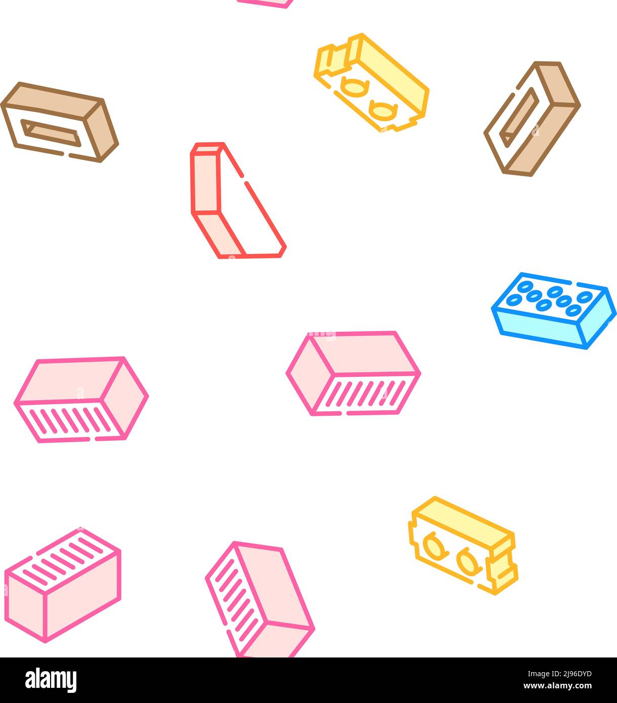 Brick For Building Construction Icons Set Vector Stock Vector Image ...