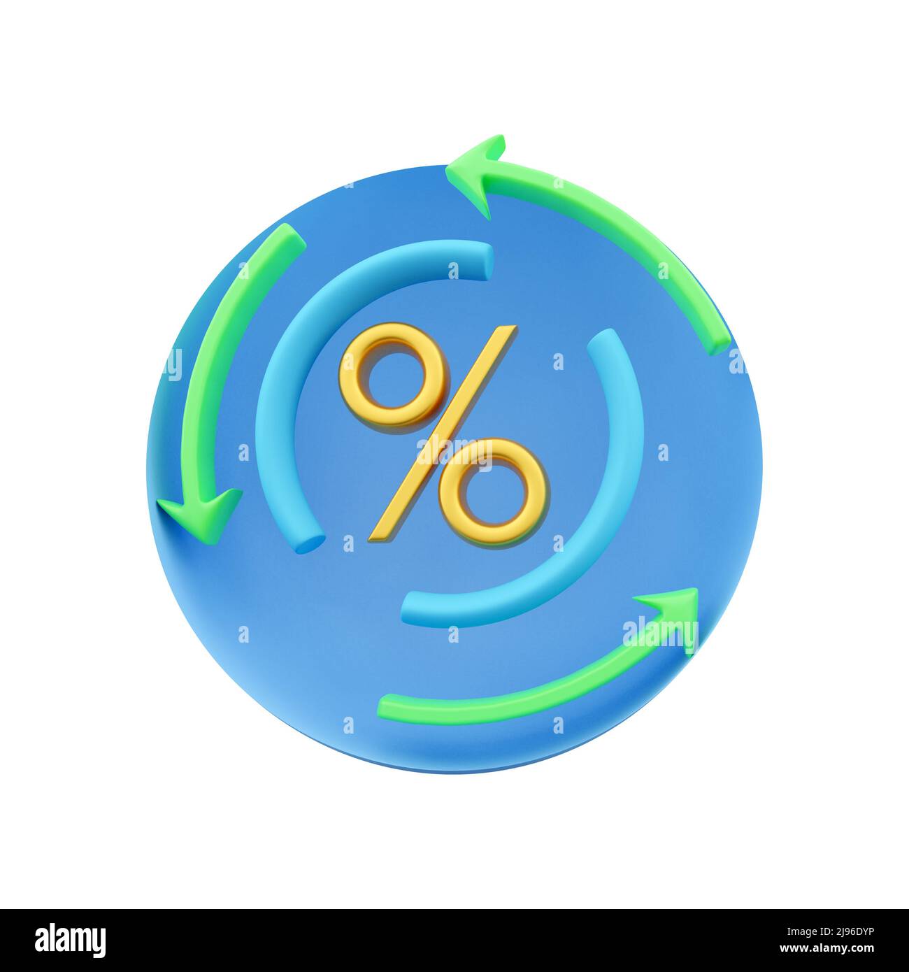 3d render ecology, recycling symbol and percent sign, 3d rendering ...