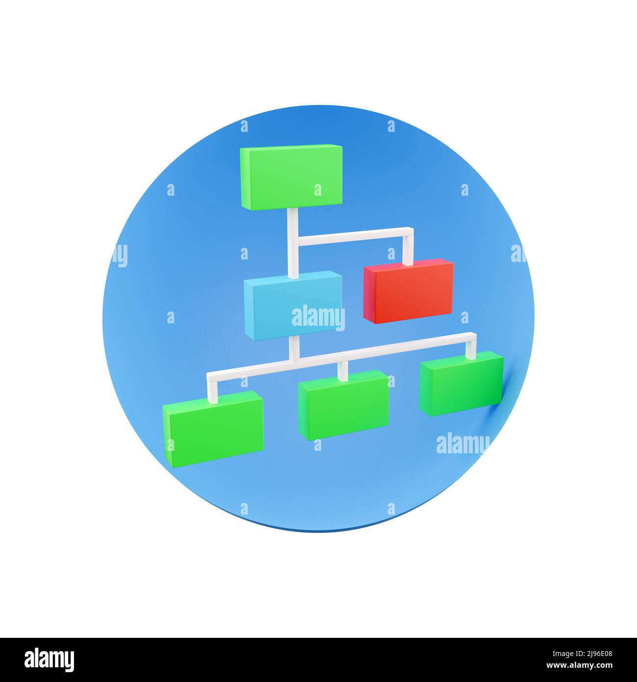 3d render colorful cubes with arrows in blue circle . 3d rendering ...