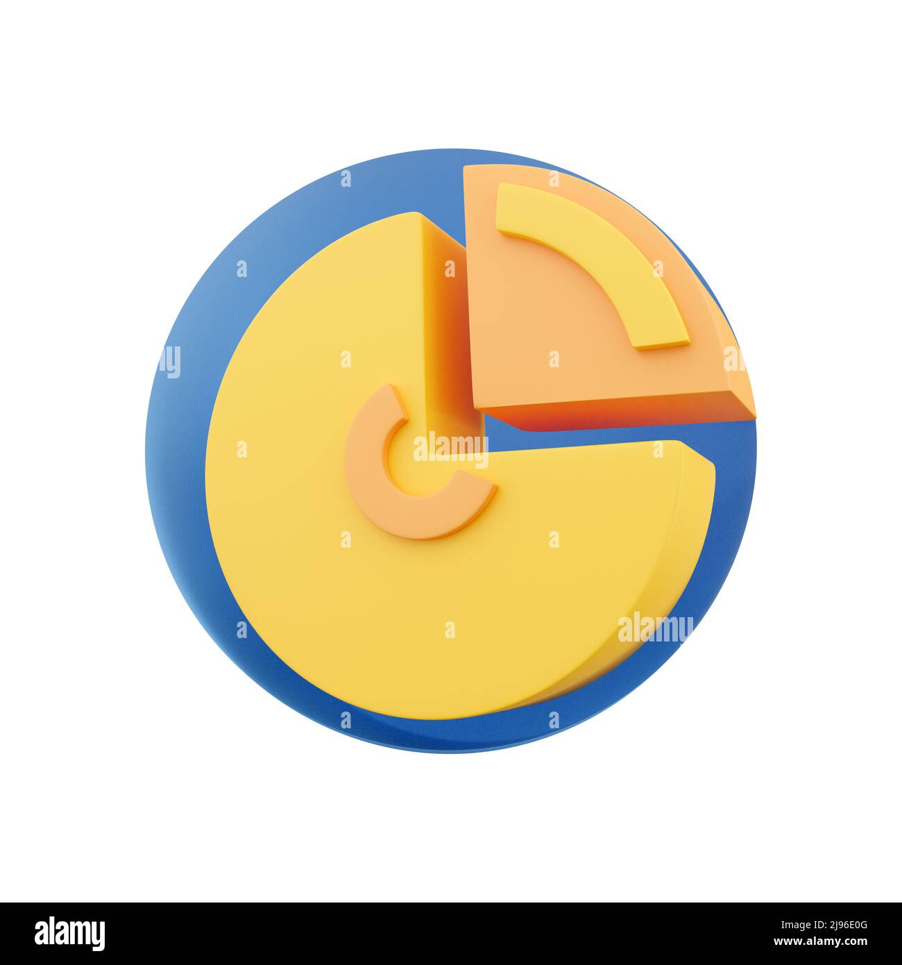 3d render color chart with quarter section in blue circle. 3d rendering ...