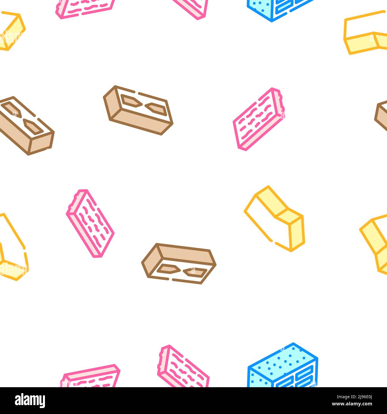 Brick For Building Construction Icons Set Vector Stock Vector Image ...