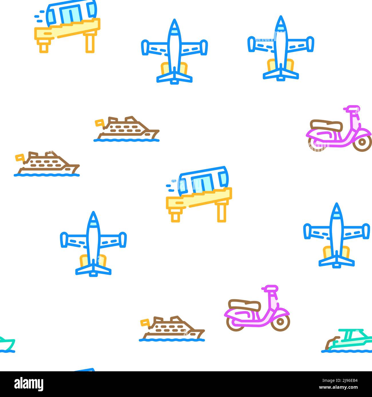 Transport Vehicle And Flying Icons Set Vector Stock Vector Image & Art ...