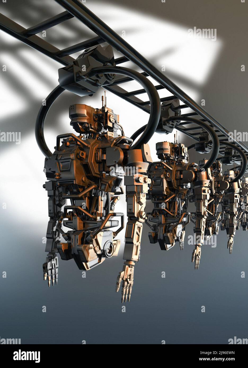 Robot production line, illustration Stock Photo - Alamy