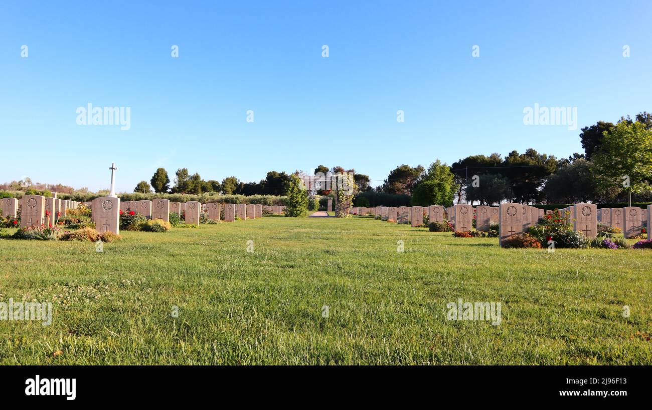Ortona, Italy – Moro River Canadian War Cemetery. Soldiers who are ...