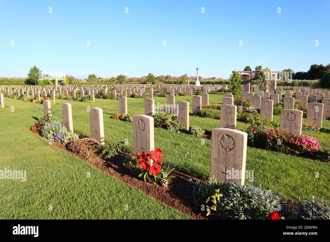 Ortona, Italy – Moro River Canadian War Cemetery. Soldiers who are ...