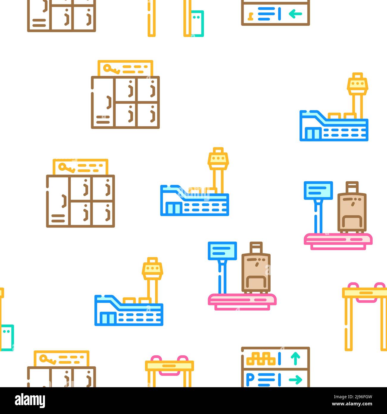 Airport Electronic Equipment Icons Set Vector Stock Vector Image & Art ...