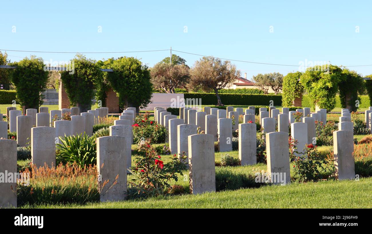 Ortona, Italy – Moro River Canadian War Cemetery. Soldiers who are ...