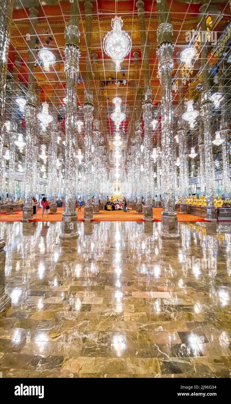 Wat Chantaram and Wat Tha Sung temple, Crystal Sanctuary 100 m long, in Uthai Thani, Thailand ...