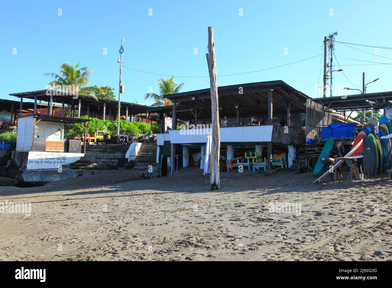 View of the Sand Bar at Batu Bolong Beach in Canggu, Bali, Indonesia ...