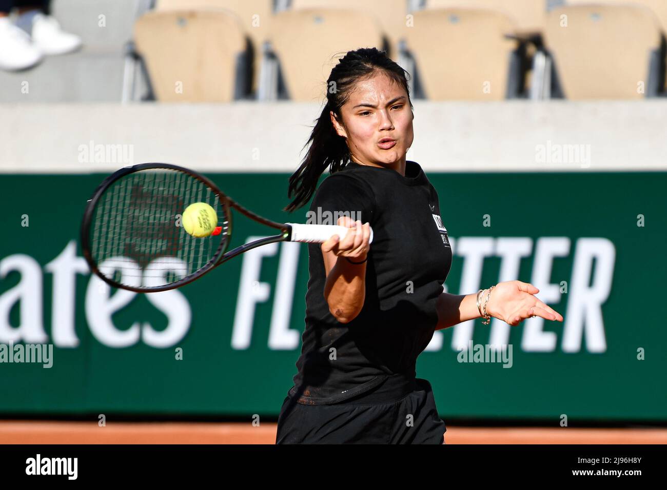 Emma Raducanu of Great Britain during the French Open (Roland-Garros ...