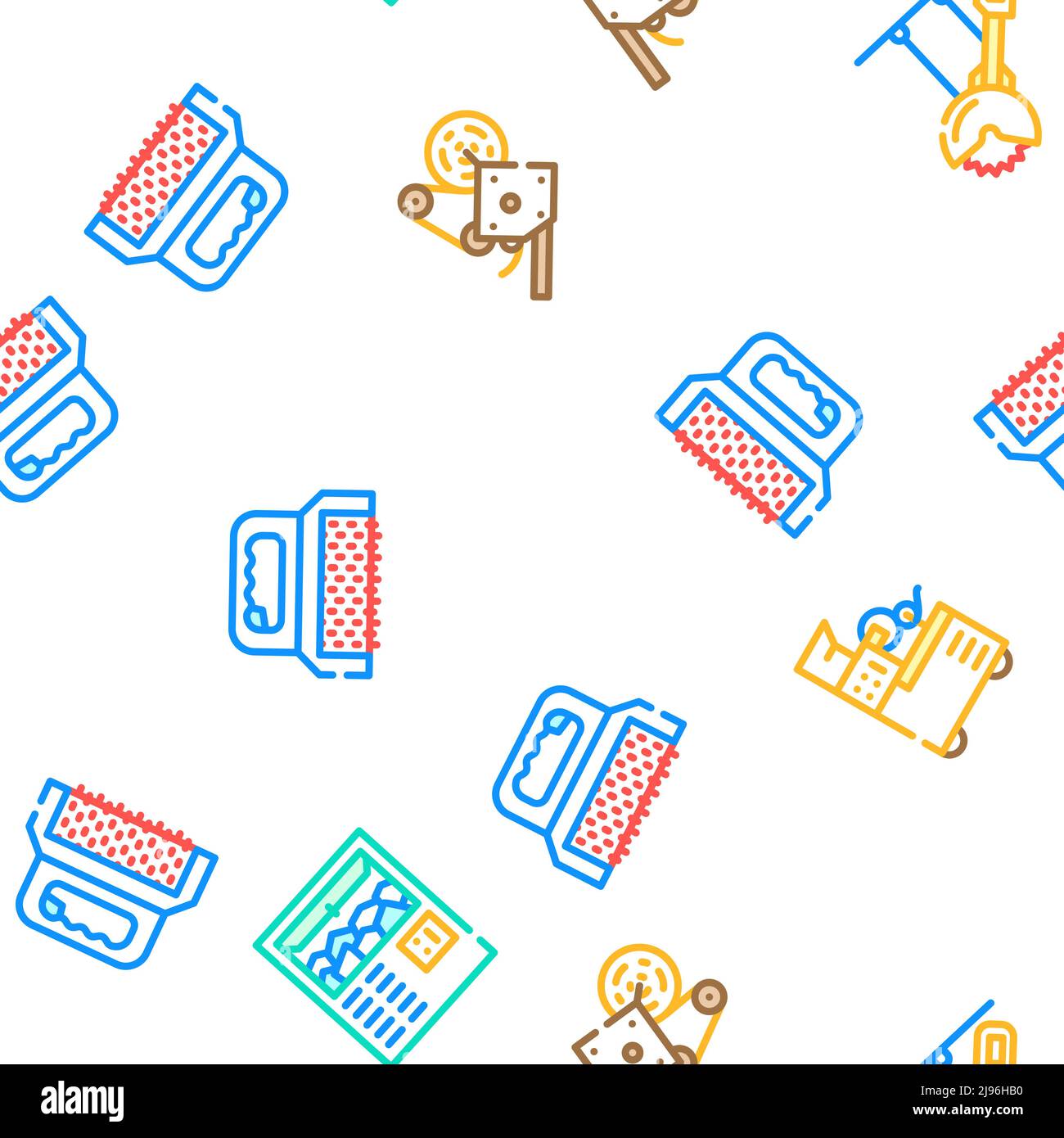 Meat Factory Production Equipment Icons Set Vector Stock Vector Image ...