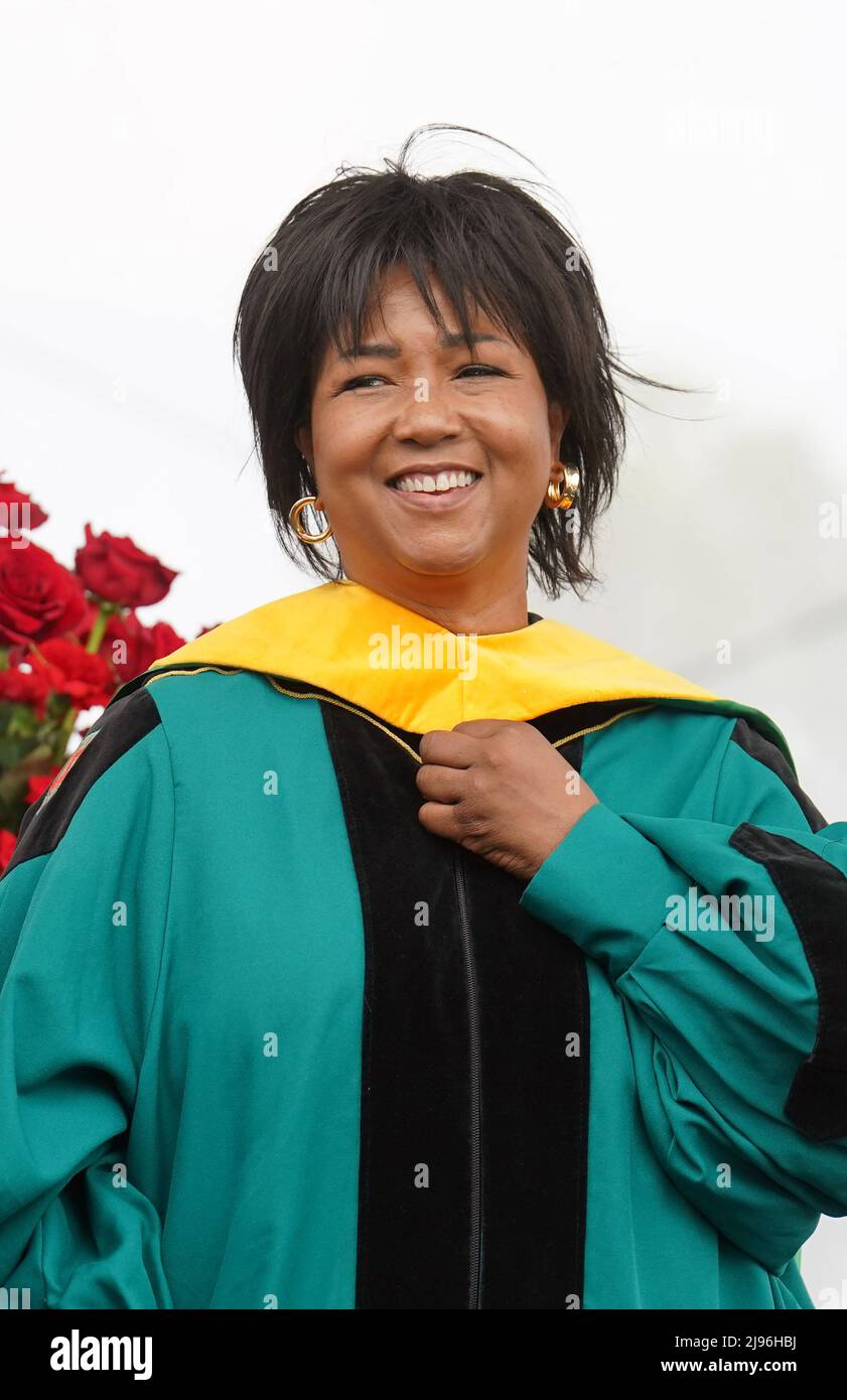 St. Louis, USA. 20th May, 2022. Mae C. Jemison smiles after receiving ...