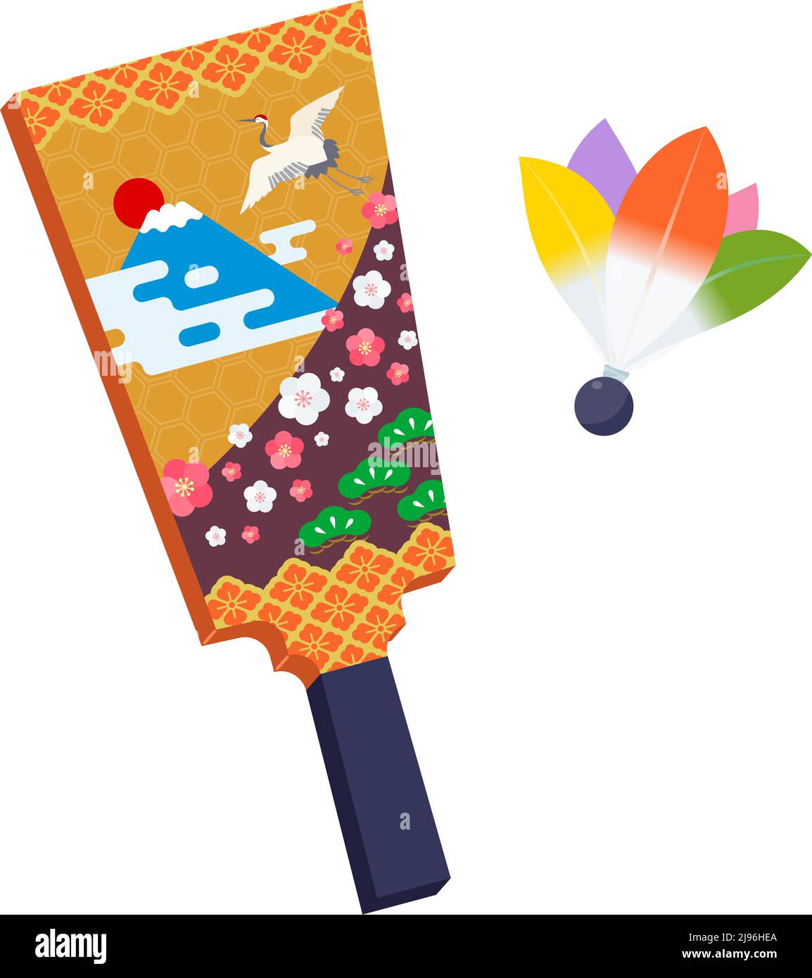 Vector illustration of Japanese New Year object "Hagoita Stock Vector ...