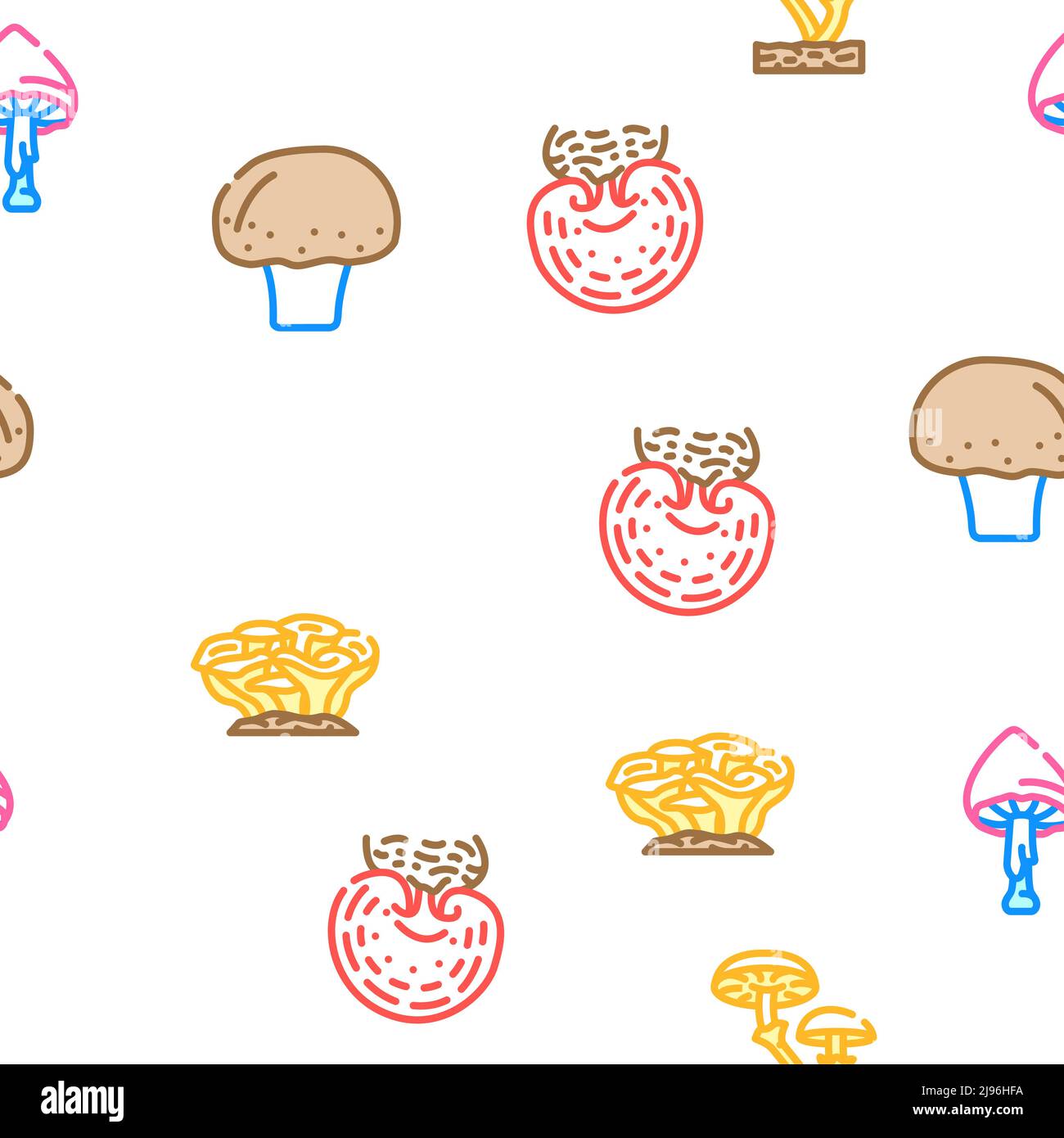 Mushroom Vegetable And Fungus Icons Set Vector Stock Vector Image & Art ...