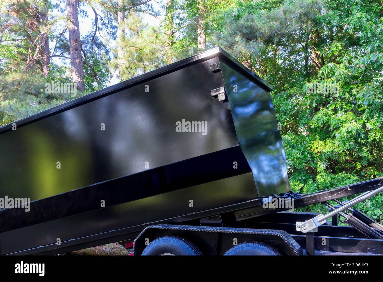 Loaded dumpster a construction home renovation with building rubble ...