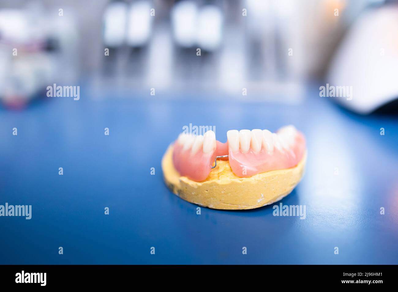 Isolated artificial jaw. Dental Prosthesis. Zirconium porcelain tooth ...