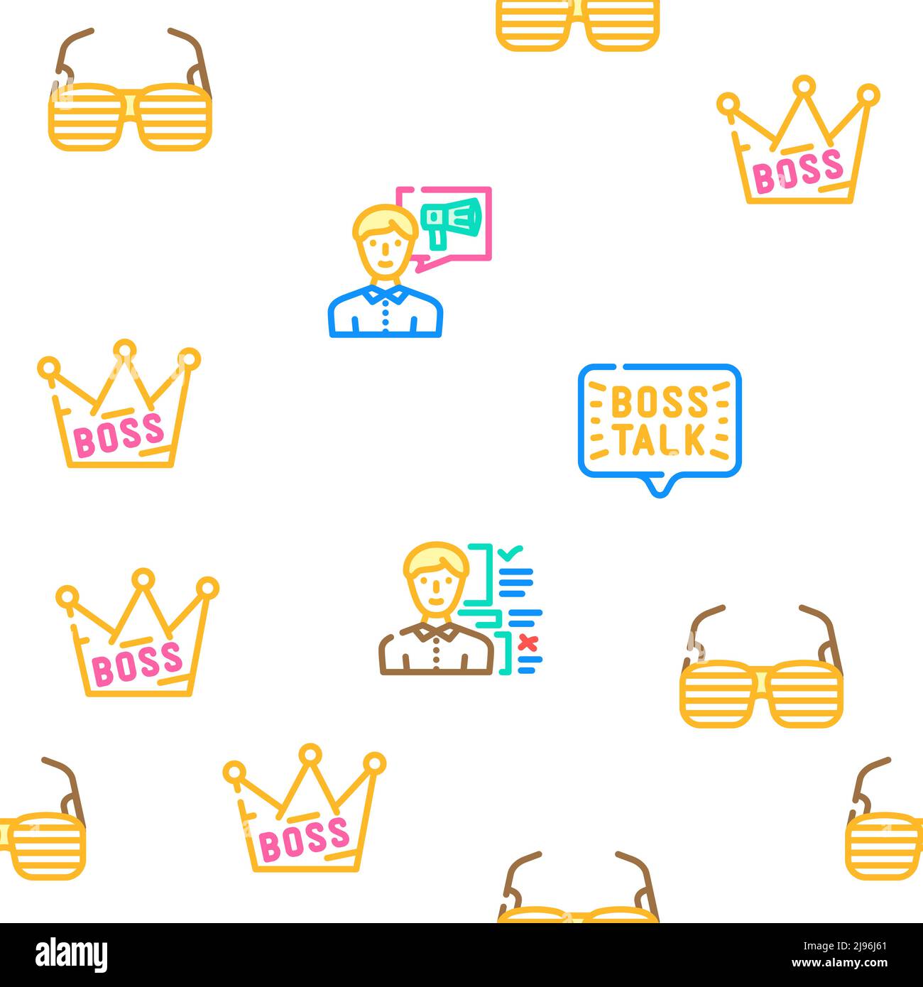 Boss Leader Businessman Accessory Icons Set Vector Stock Vector Image ...