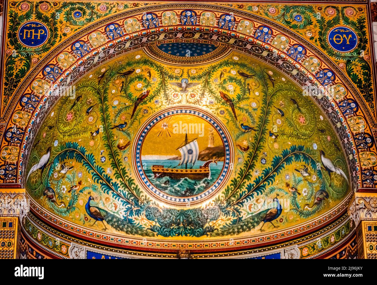 Mary Ship Mosaic Basilica Notre Dame de la Garde Catholic Church ...