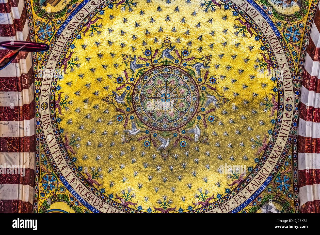 Golden Ceiling Pattern Mosaic Basilica Notre Dame de la Garde Catholic ...