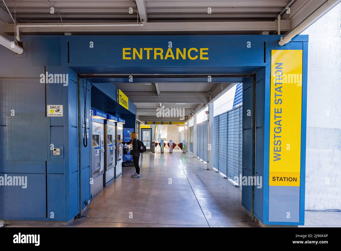 Las Vegas, MAY 13 2022 - Entrance of the Westgate monorail station ...